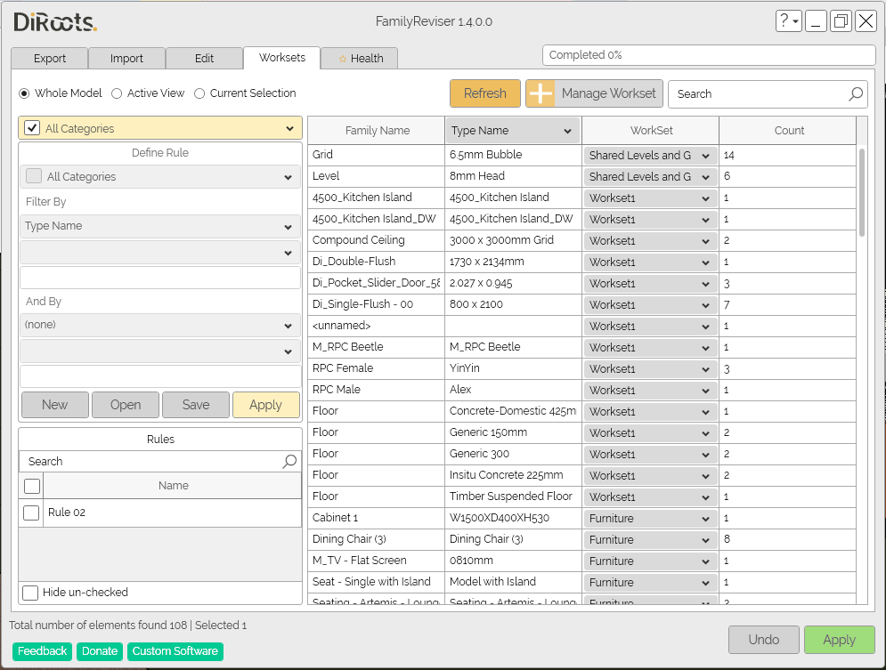 Worksets - DiRoots.One.Releases