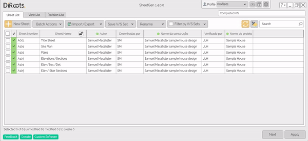 Sheet list - DiRoots.One.Releases