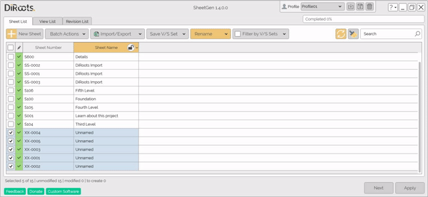 Sheet list - DiRoots.One.Releases